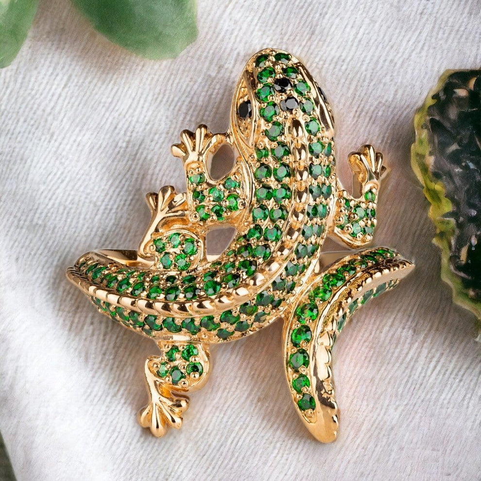 Gold lizard ring - ring Gecko Ring gold lizard ring reptile gold ring ...
