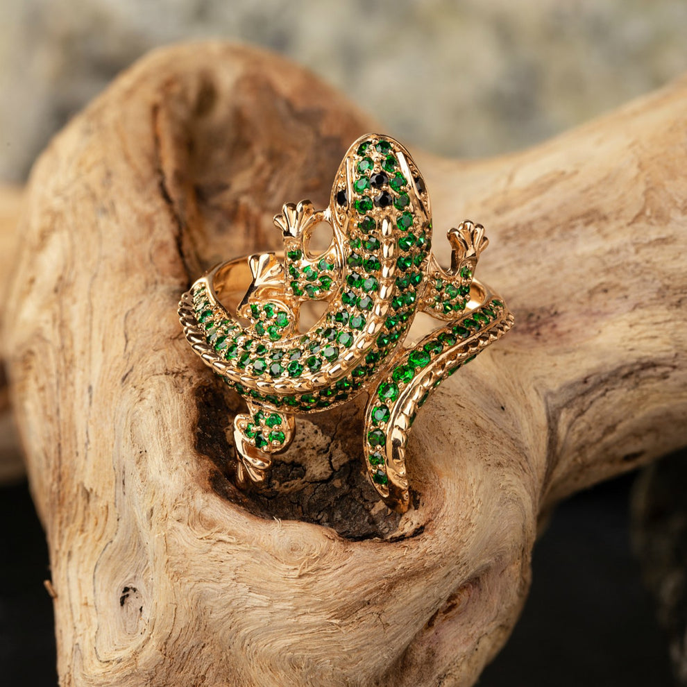 Gold lizard ring - ring Gecko Ring gold lizard ring reptile gold ring ...