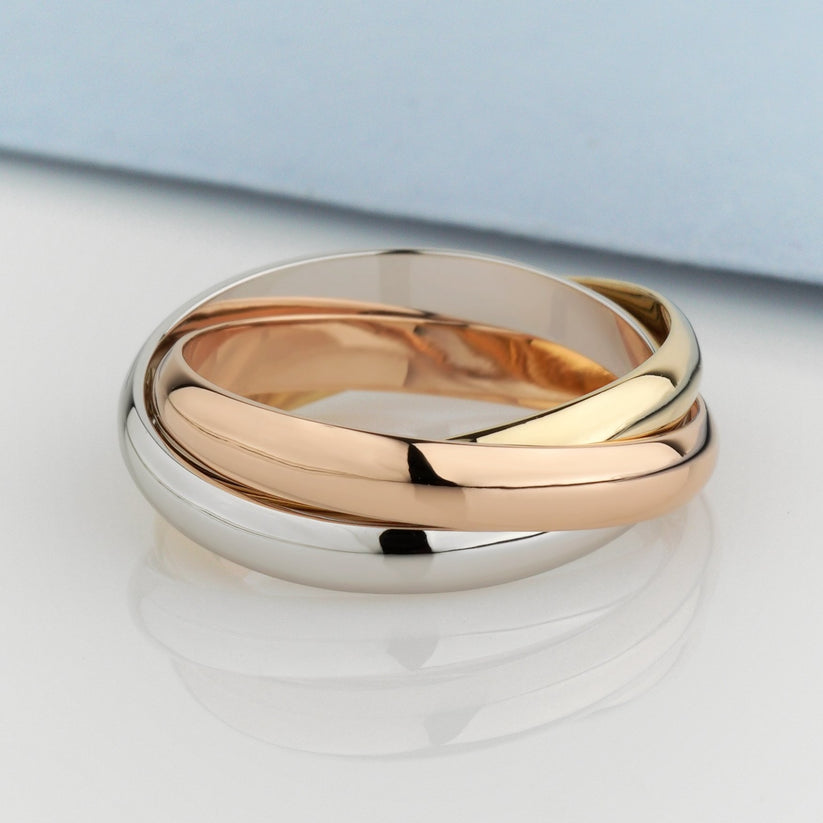 Gold Rolling Ring - 14k gold band 14k gold ring boho escorialjewelry