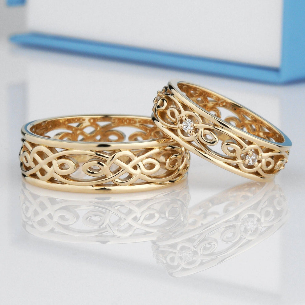 Love knot wedding rings - celtic wedding rings couple rings couple ...
