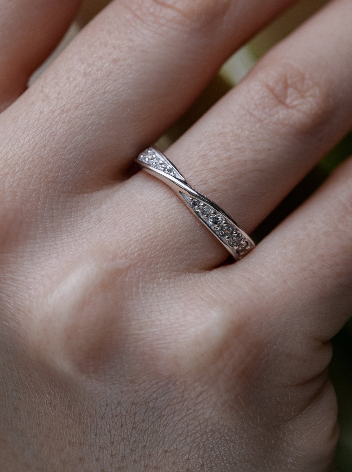 Mobius wedding rings with diamonds - couple rings couple wedding bands curved wedding bands ...
