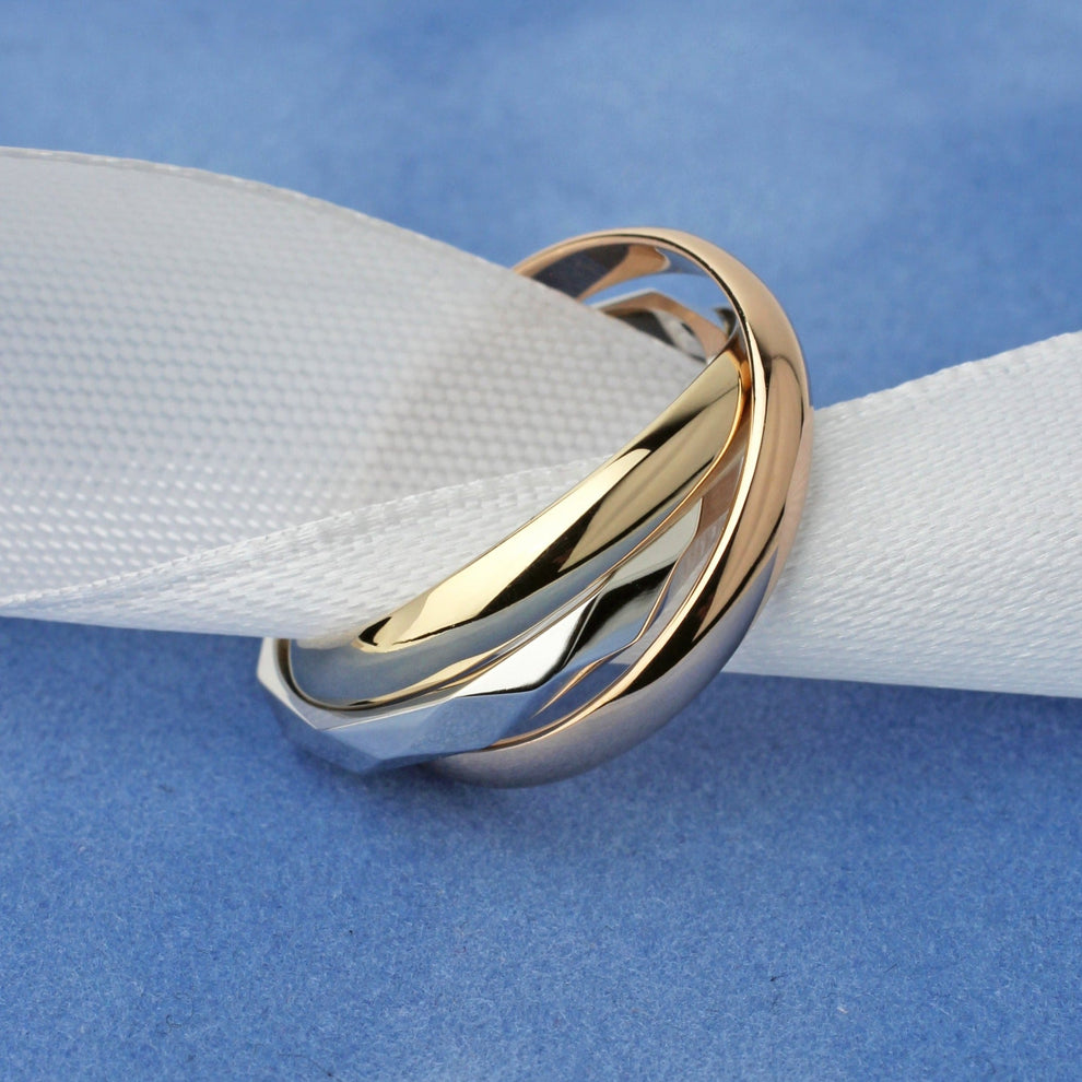 Trinity Rolling Ring - 14k gold band 14k gold ring boho escorialjewelry