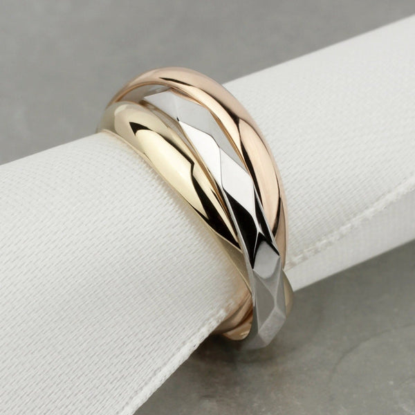 Trinity Rolling Ring - 14k gold band 14k gold ring boho escorialjewelry