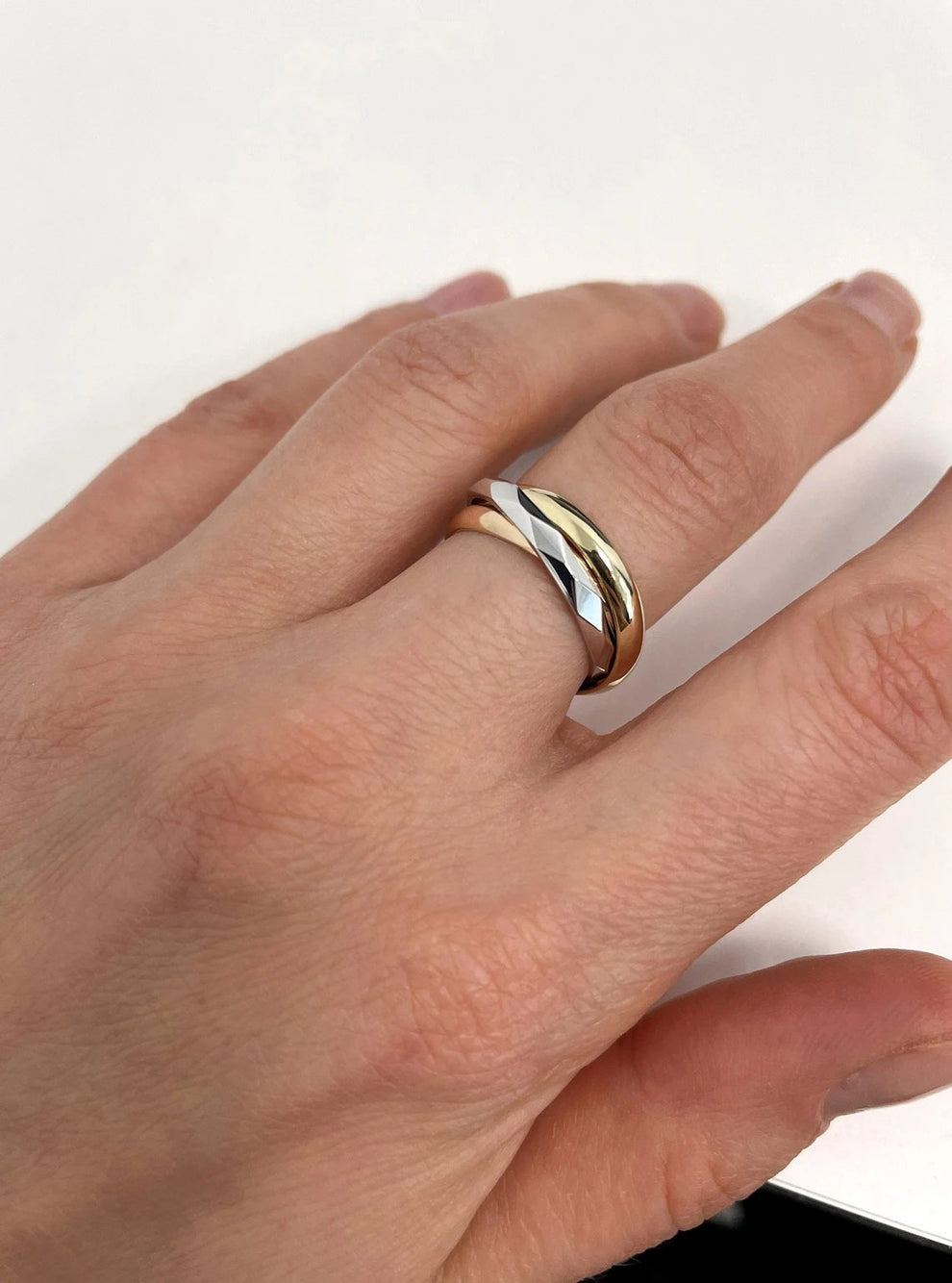 Trinity Rolling Ring - 14k gold band 14k gold ring boho escorialjewelry