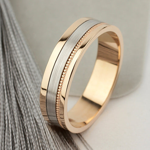 Two-tone matching wedding bands - couple rings couple rings set couple ...