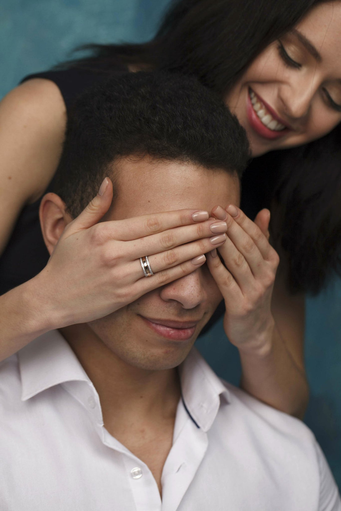 Two-tone wide wedding bands set - couple rings couple rings set couple ...